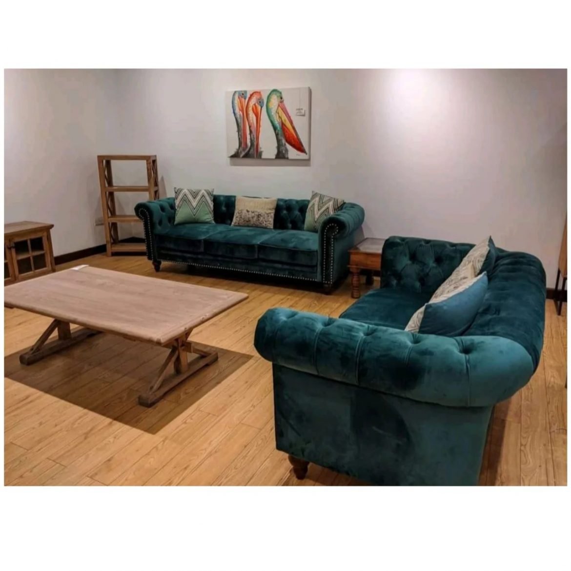 5 seater green chester seat - Liberty Furniture