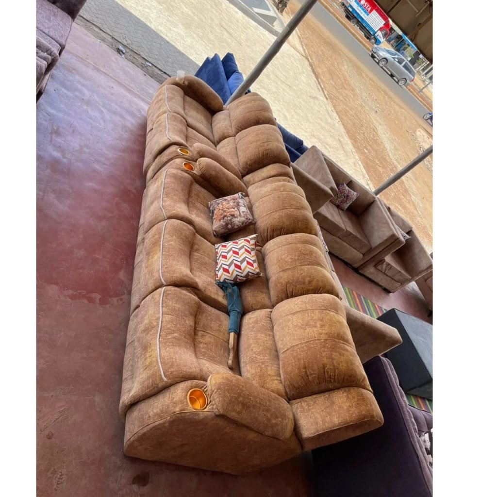 brown 5 seater semi recliner sofa set - Liberty Furniture