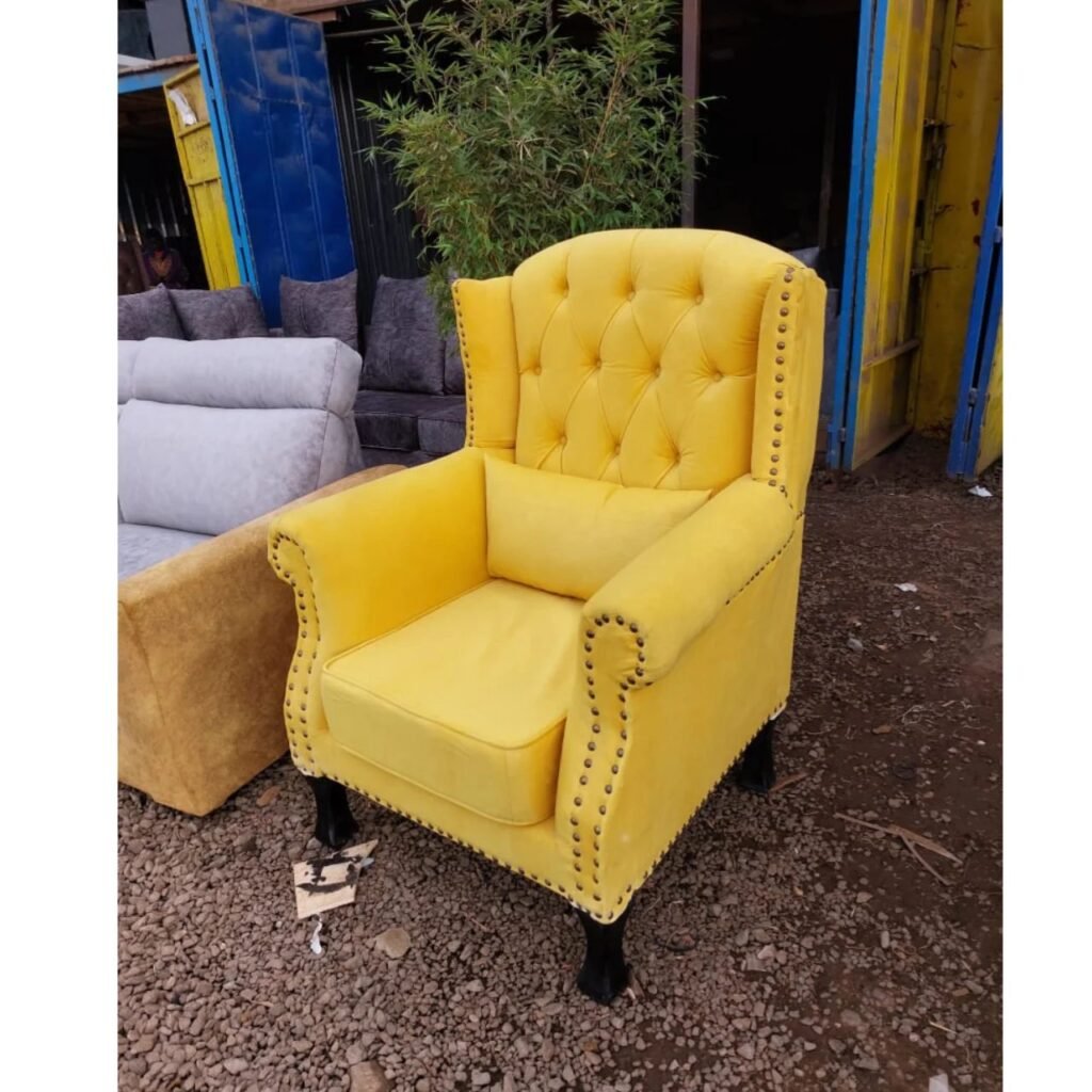 Classic yellow wing chair - Liberty Furniture